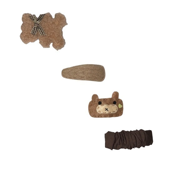 Accessories | Set Of 4 Teddy Bear Hair Clips | Poshmark